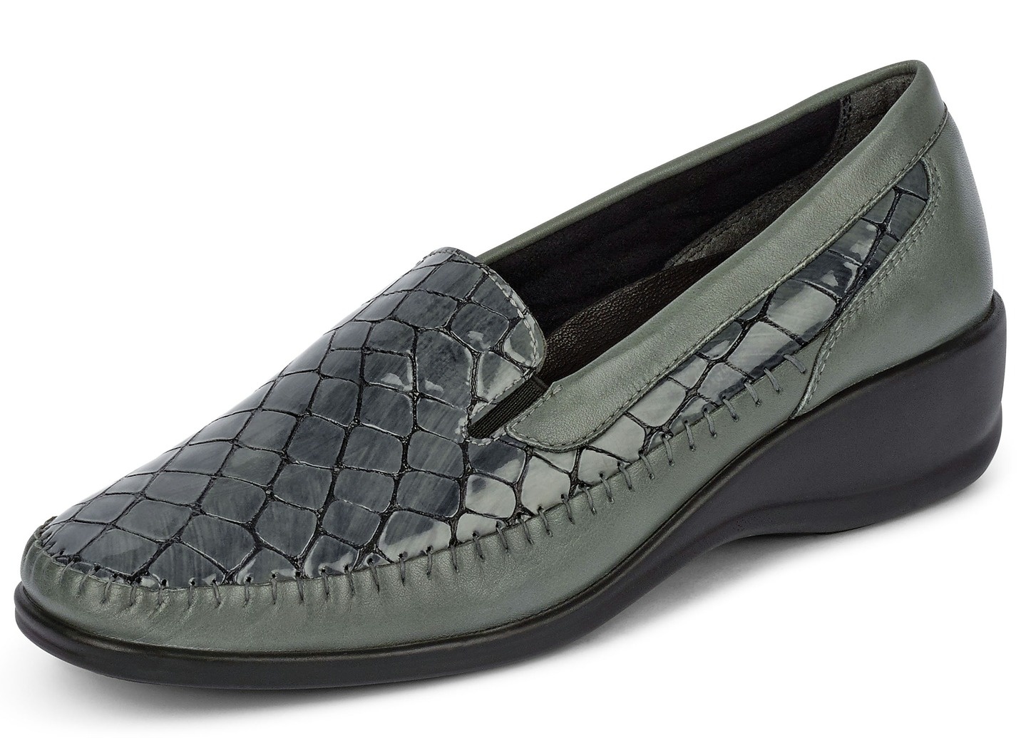 Gemini Slipper mit Krokoprägung - GRAFIT