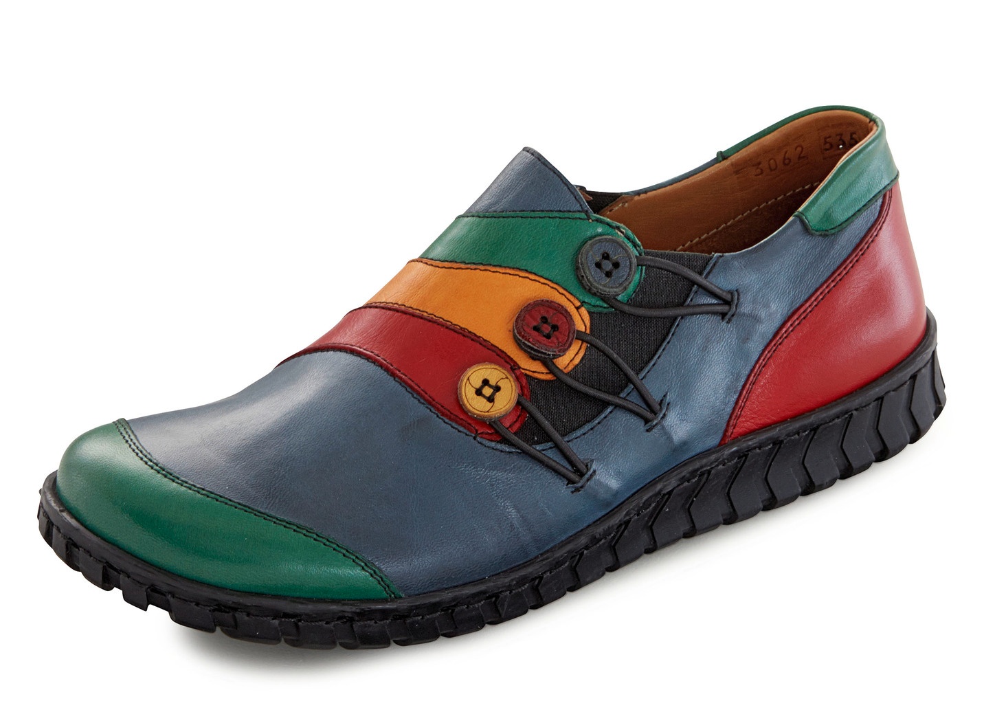 Gemini Slipper mit Zierknöpfen - JEANS-BUNT