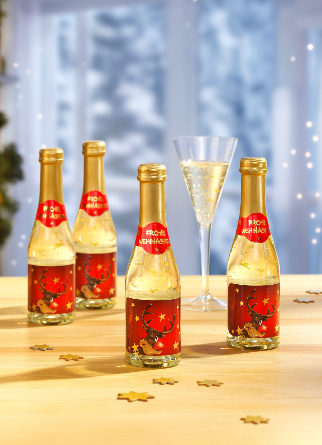 Piccolos, 4er-Set, mit 22 Karat Blattgold