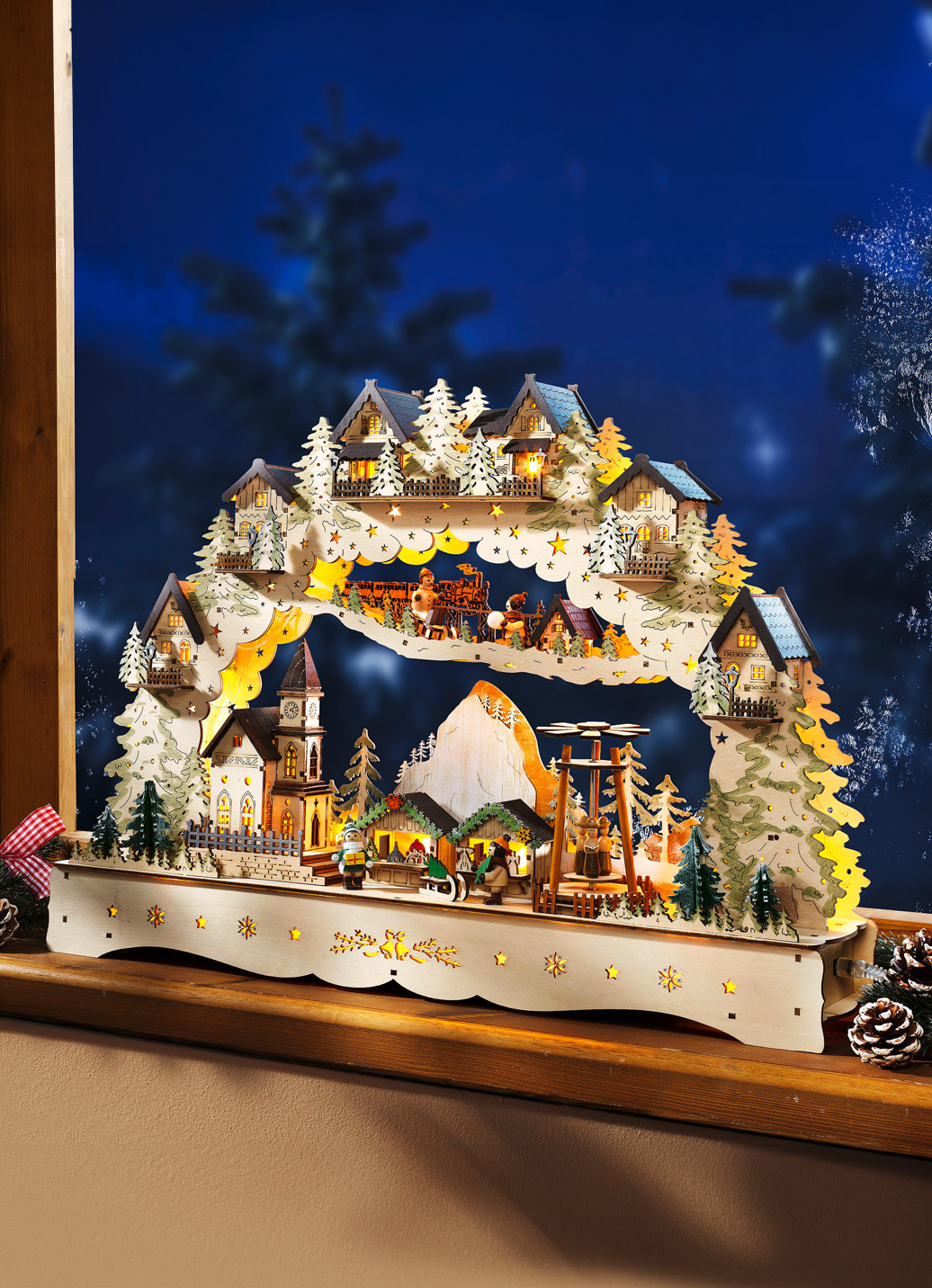 Schwibbogen mit Trafo - NATUR